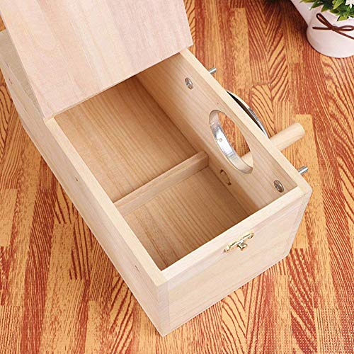 YJJKJ Pet Wood Parakeet Budgie Cockatiel Breeding Nesting Bird Avery Cage Box (S)
