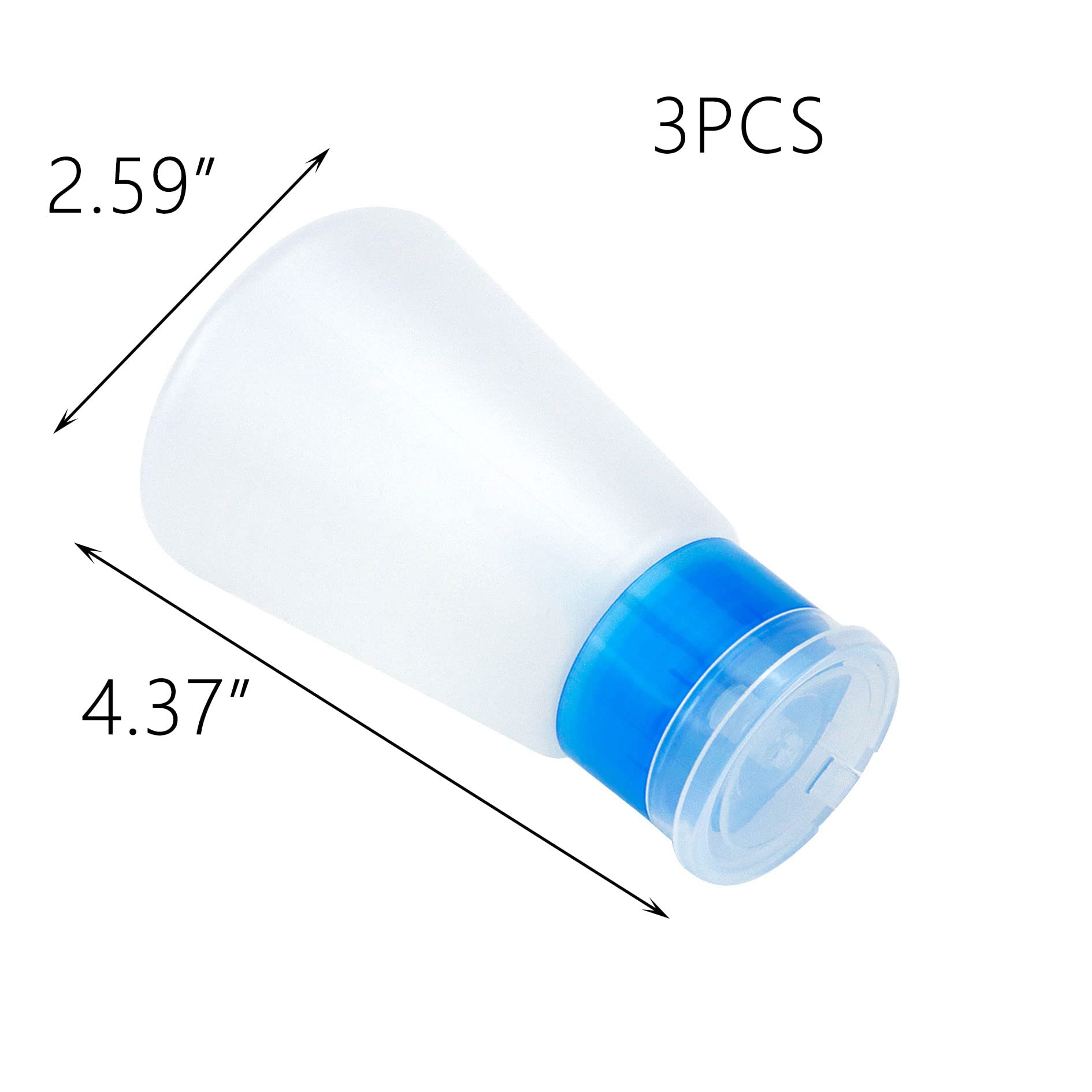 Crapyt 3 Pack Press Top Bottle 2.20"×4.33 Push Down Liquid Pumping Dispenser Empty Erlenmeyer Flask 1-Touch Liquid Dispenser Pump with Metal Cap and Scale