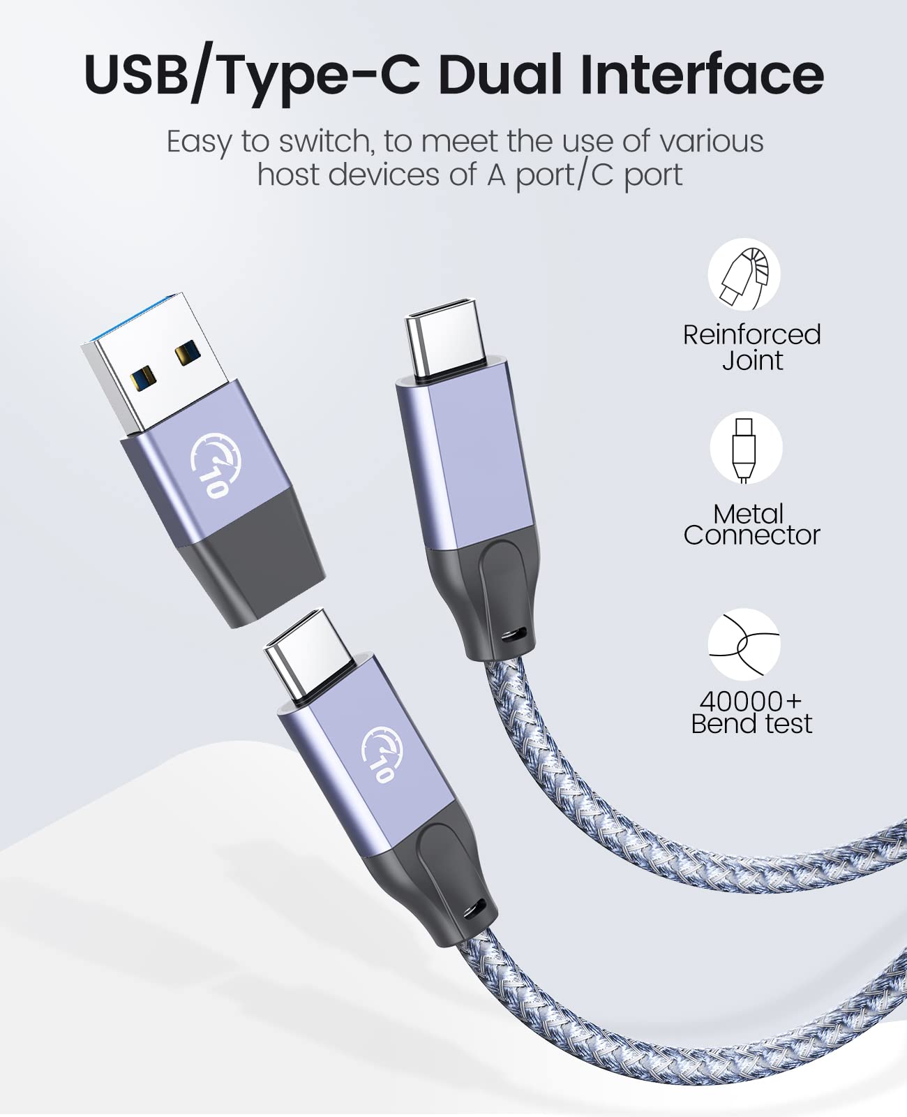 ORICO USB 3.2 Hub 10Gbps with 7 USB A Ports, USB 3.2 Gen 2 Hub with 3.28Ft USB-A to USB-C Cable, Desk USB Splitter for MacBook, Mac Pro/Mini, iMac, Surface Pro Laptop/PC