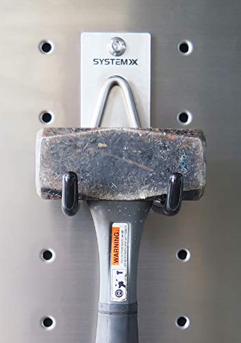 System X SVS 163-3 Stainless Steel Short Double Hook for Pegboard, 3 Inches Long, Pack of 3