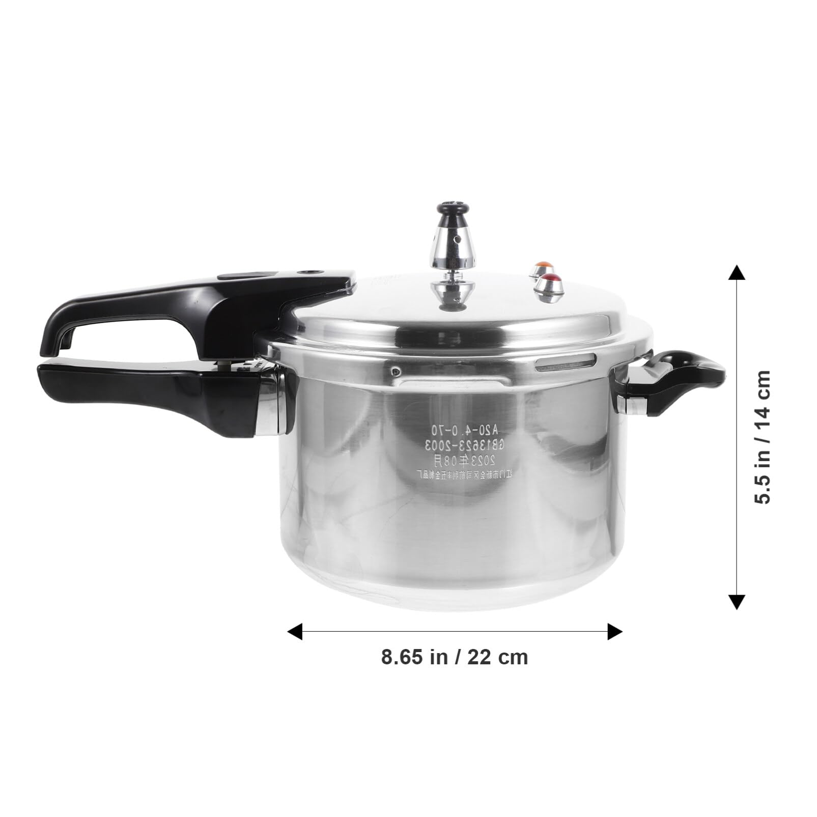 DOITOOL Aluminum Pressure Cooker 22cm/8.7inch Bottom Mini Pressure Cooker for Gas Stove Induction Cooker, Silver