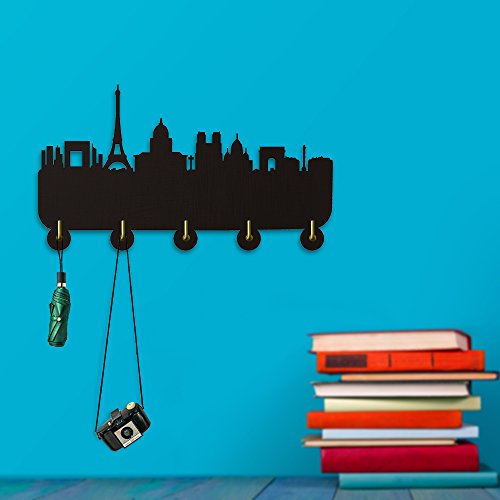 The Geeky Days France Paris Skyline Tourist Attraction Home Decor Wall Art Modern Wall Hooks Clothes Robe Towel Hooks Bathroom Door Living Room Wall Decor