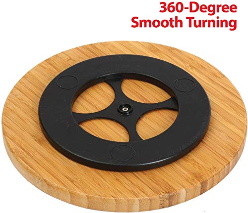 YBM Home Bamboo Wooden Non-Skid Spinner for Kitchen, Pantry, Fridge, Cupboards, or Counter Organizing, Fully Rotating Organizer