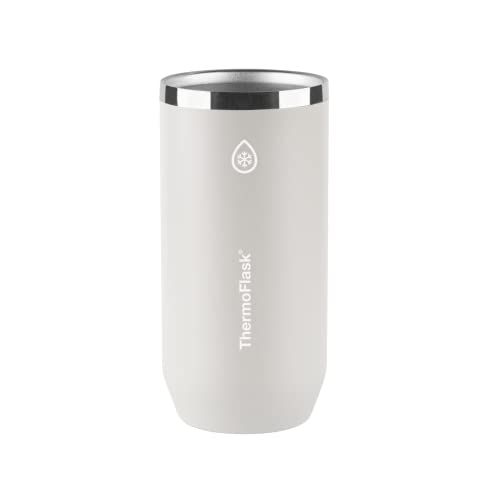 Thermoflask Premium Quality Vacuum Insulated Can and Bottle Cooler, Tall Size, 16 Ounce, Ultimate Gray