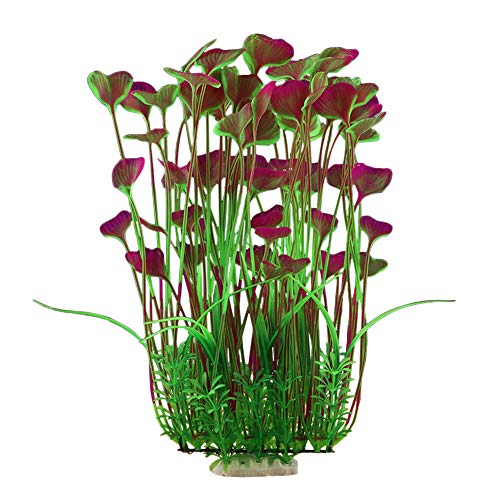 QUMY Large Aquarium Plants Artificial Plastic Fish Tank Plants Decoration Ornament for All Fish (A-Red)