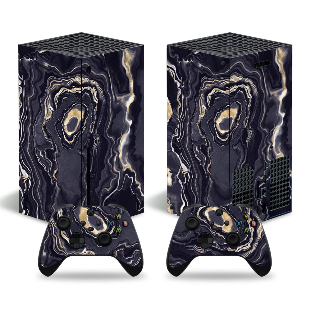 Sticker Decal for Xbox Series X Console and Controller - Full Cover Protective Skin Set Compatible with Xbox Series X (Black Art)