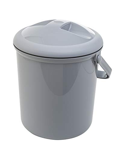 Rotho Babydesign Nappy Pail, 10l, 0+ Months, Bella Bambina, Stone-Grey, 20021 0286