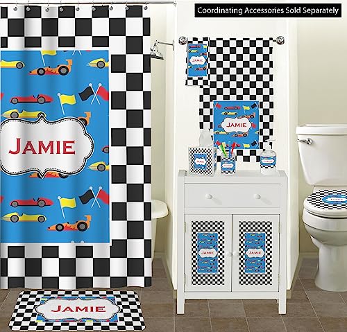 RNK Shops Checkers & Racecars Waste Basket - Double Sided (Black) (Personalized)