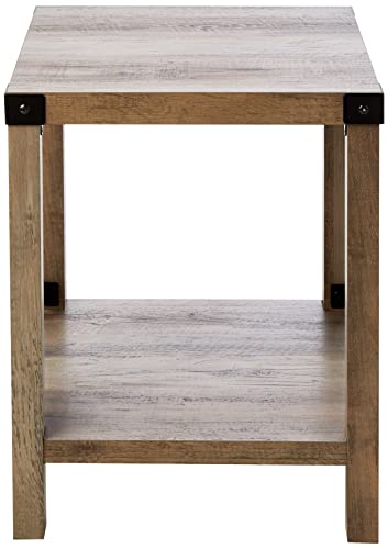 Walker Edison Sedalia Modern Farmhouse Metal X Side Table, 18 Inch, Grey Wash