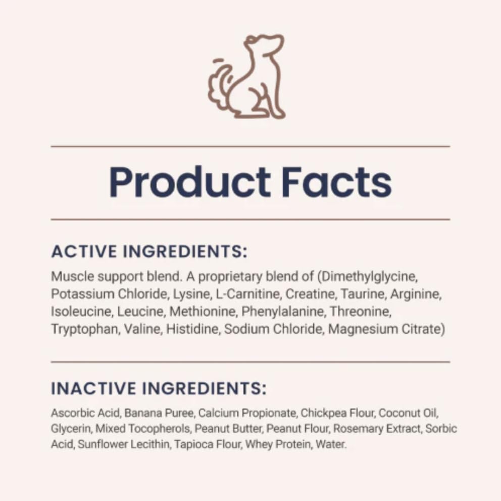 Holistapet Mobility Soft Chews, Amino Acids for Dogs, Supports Overall Health, Helps Maintain Activity, All Natural Ingredients (30 Count, Peanut Butter)