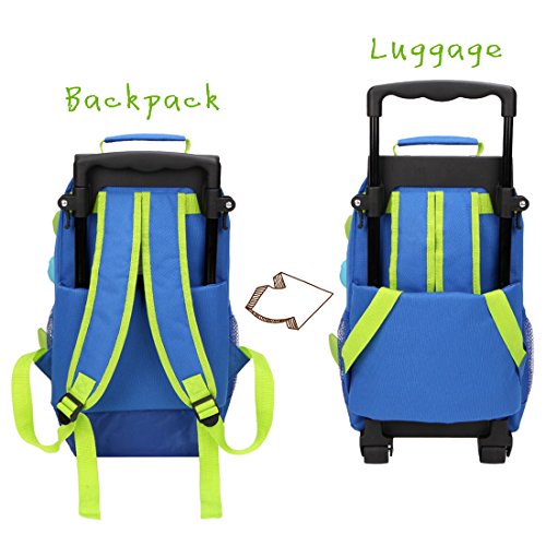 yodo Zoo 3-Way Kids Suitcase Luggage or Toddler Rolling Backpack with wheels,Small Dinosaur