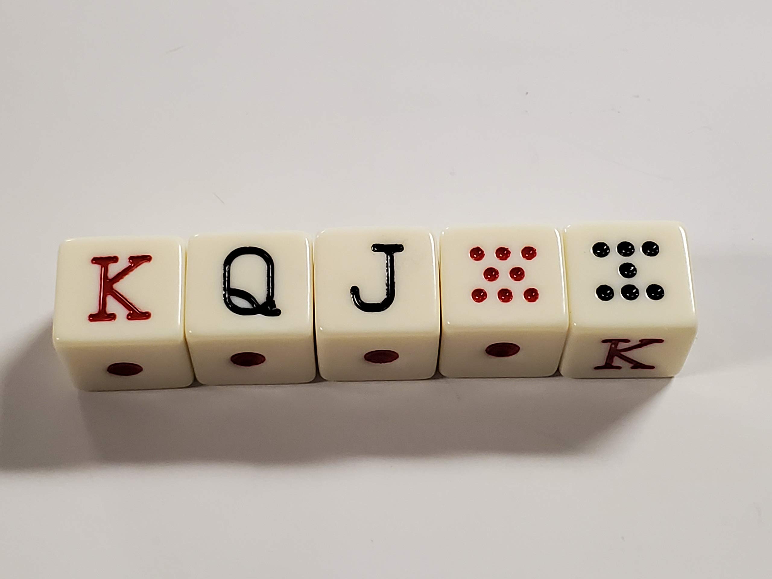 Spanish Poker Dice Set with Red Mesh Bag