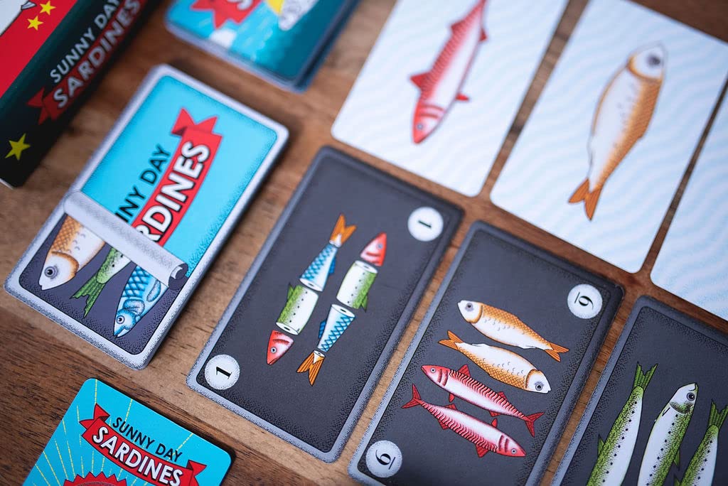 Sunny Day Sardines, Bite Sized Travel Card Game for 2 to 4 Players, Comes in a Mint Tin - 25th Century Games