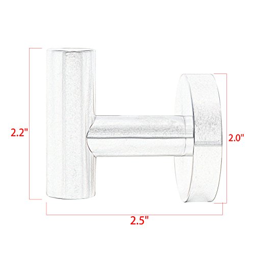 Woooow Modern 304 Stainless Steel Single Prong Round, Wall Robe Hook Brushed Nickel, 1-Pack