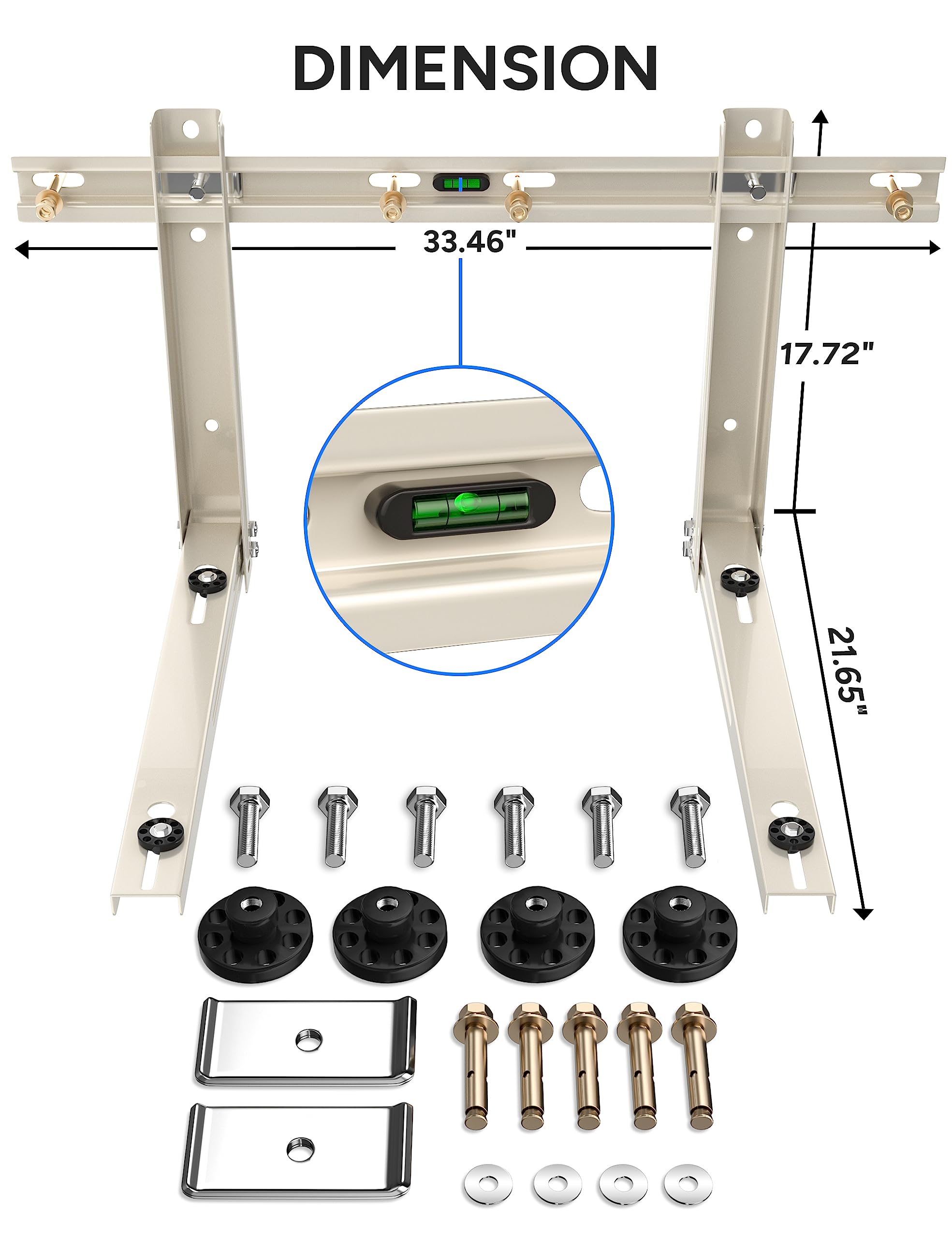 Toutgood Mini Split Wall Mounting Strong Bracket for 12000 Btu to 24000 Btu Outdoor Ductless Mini Split Air Conditioner Heat Pump AC Systems, Max 490 Lb Capacity