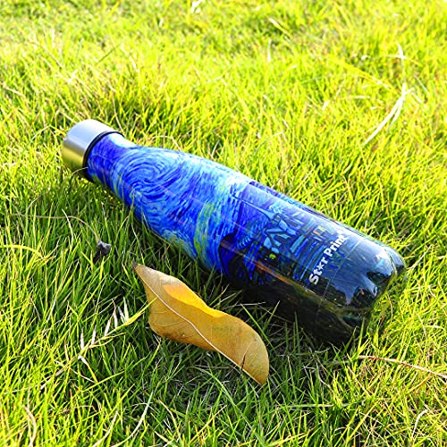 Star Print Bottle, Van Gogh The Starry Night, Double Wall Vacuum Insulated Stainless Steel Water Bottle, 17 oz
