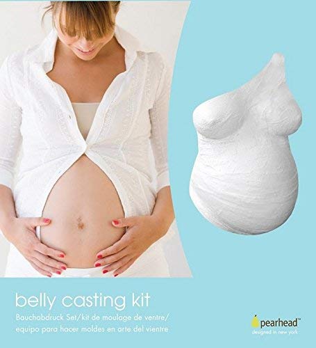 Pearhead Belly Casting Kit, Gender-Neutral Pregnancy Keepsake for Expecting Mothers, Mother’s Day Keepsake, Pregnant Belly Imprint DIY Plaster Mold Kit, White