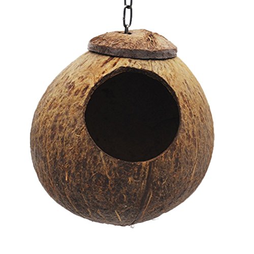 UEETEK Bird Nest Coconut Shell Nest for Parakeets Budgerigar and Small Pet
