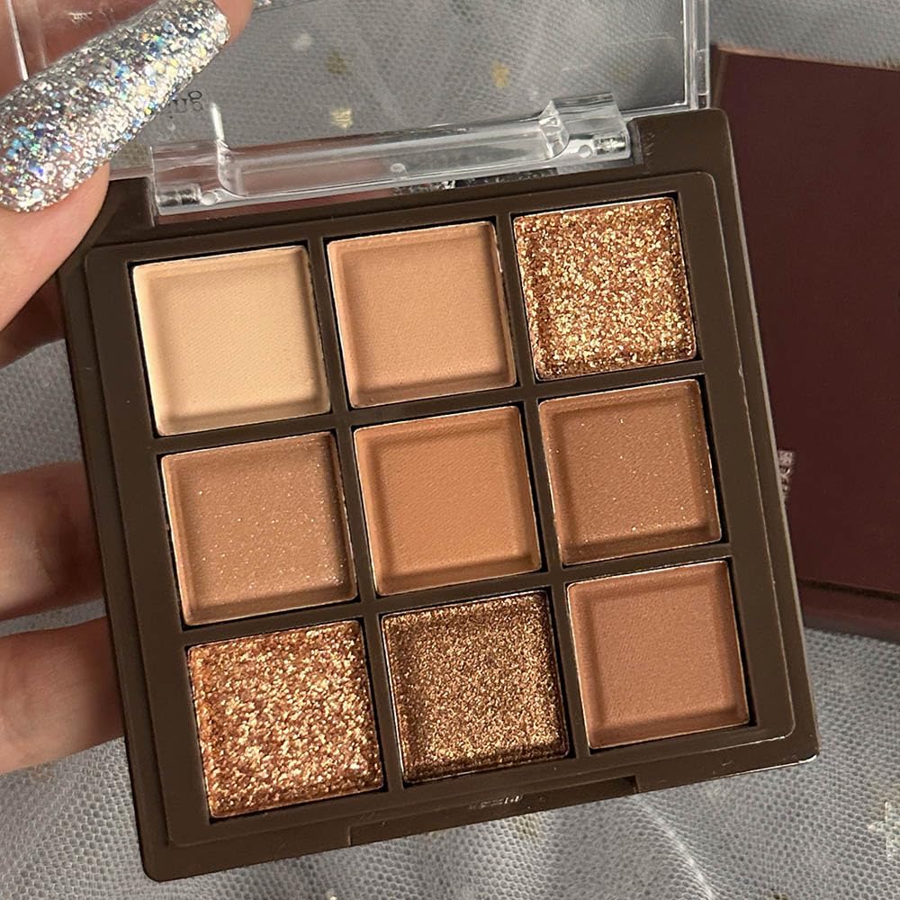 AMY'S DIARY Matte Nude Eyeshadow Palette Pink Makeup,9 Colors Matte Eyeshadow Long Lasting Eye Shadow Plattet for Girls