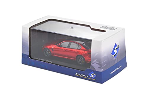 solido S4313102 ALFA Romeo Giulia QUADRIFOGLI None Collectible Miniature Car, Red, 1/43ème