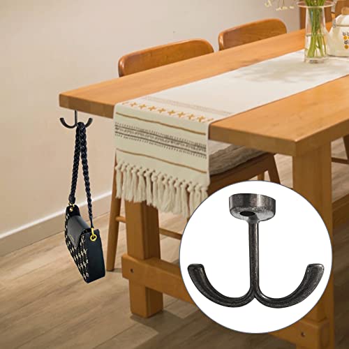 RFORPLY Zinc Alloy Double Prong Ceiling Hook Towel/Robe Clothes Hook Pack of 6
