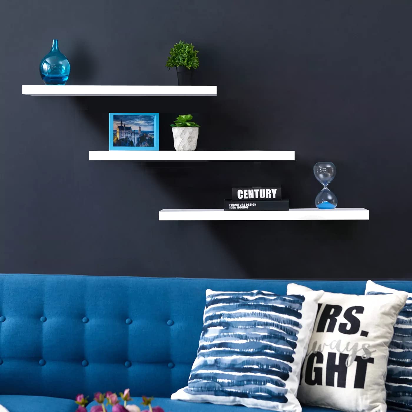 UTOKON 3PCS Wood Wall Floating Shelf,Fashion Storage Organizer Shelves for Home Living Room Bedroom Study Decoration.