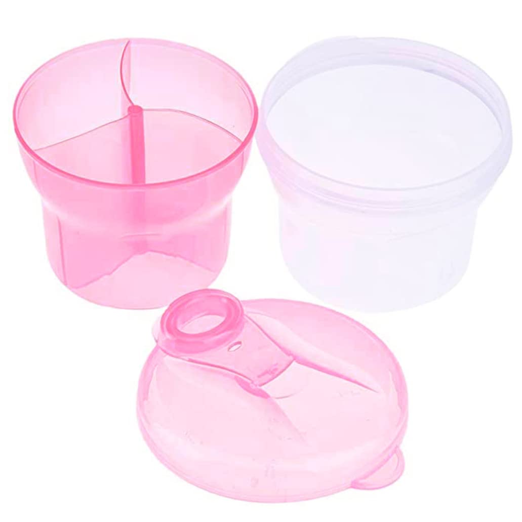 KUYYFDS Powder Formula Dispenser Non-Spill Rotating Milk Powder Three Layer Stackable Snack Cup Formula Dispenser Container Storage Pink Three-Layer Milk Powder Cup Milk Powder Dispenser,Milk Powder
