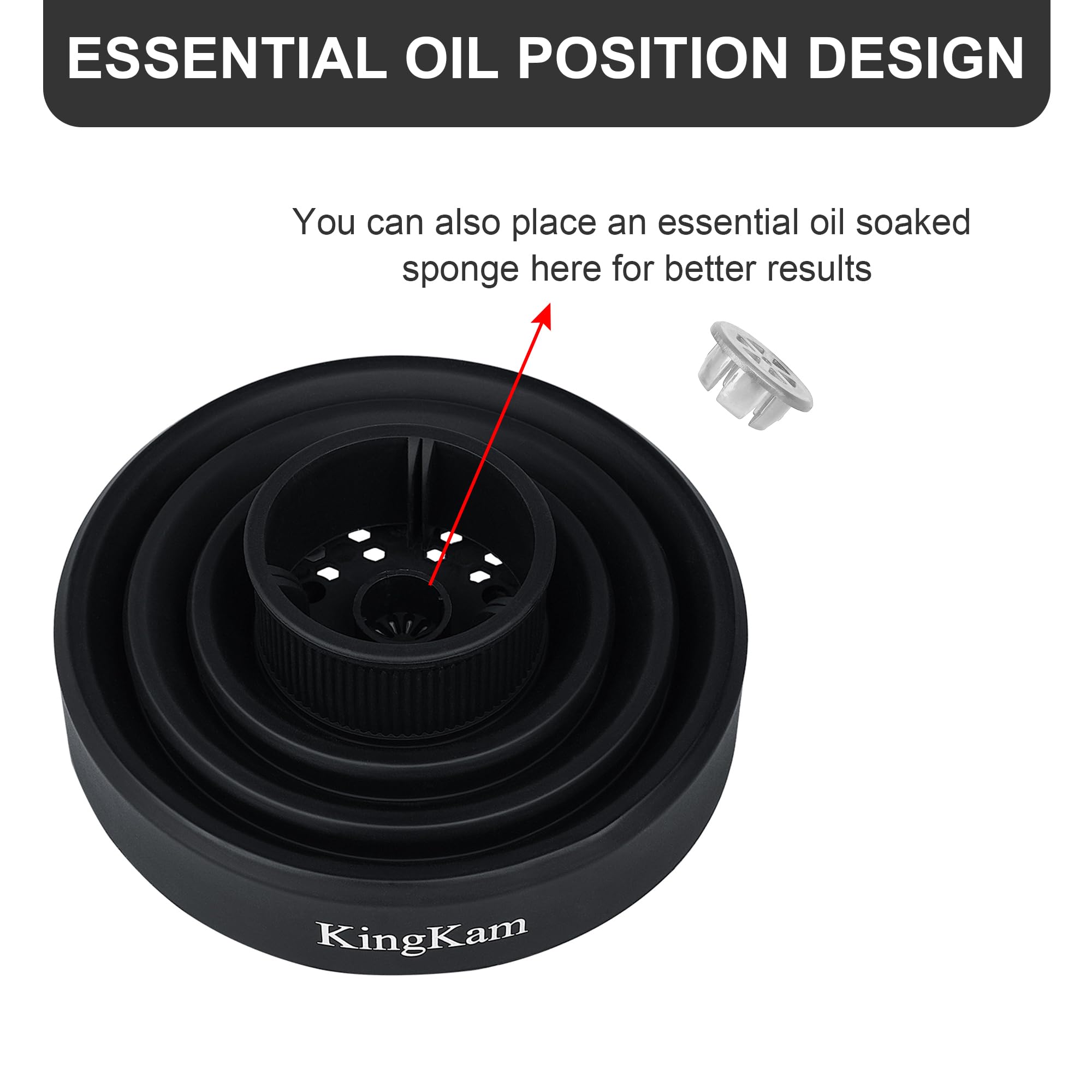 Universal Collapsible Hair Dryer Diffuser - Travel and Easy Storage - KingKam Diffuser Attachment Fit Most Hair Dryers with Nozzle Diameter D-1.575Inch to 1.968 Inch (4-5cm) - Black