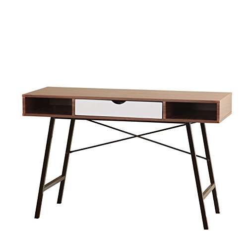 Target Marketing Systems Edison Desk with Drawer, Mid Century Modern Computer Writing Table with Storage for Home, Office, Bedroom and Study, 42.5", Espresso