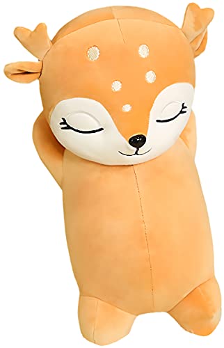 WUZHOU Cute Deer Plush Toys, Soft Reindeer Pillow Toys, Elk Deer Figurine Dolls, Stuffed Animals Plushie Decor, Christmas Birthday Gifts for Kids Girls Boys (Standing,11.8in)