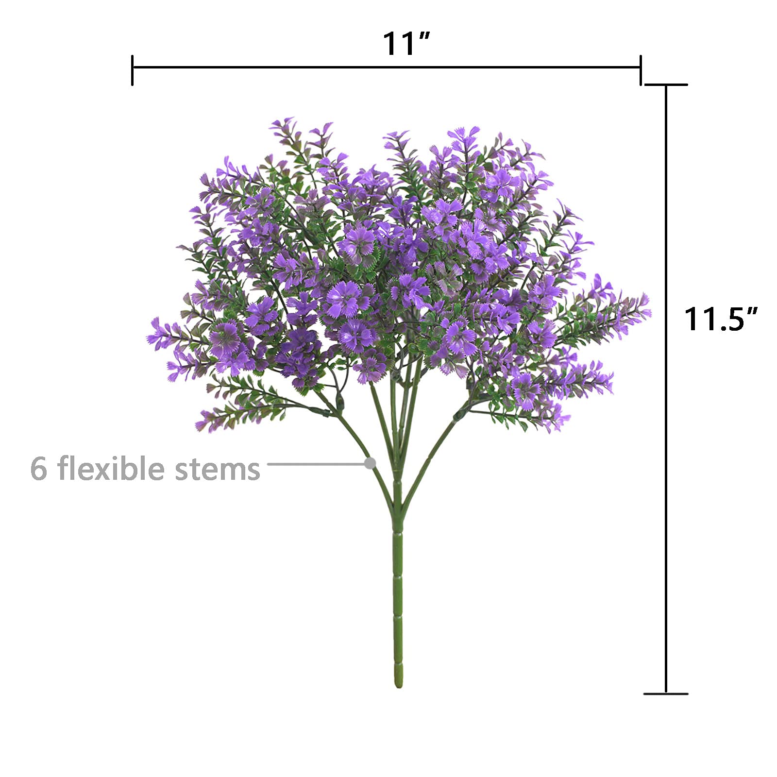 Milk&Honey 4 Bunches Four Leaf Clover Dense Leaves Artificial Plants Greenery for Home Decor Indoor Outdoors Home Garden, Living Room, Dining Table, Bedroom Decoration (Purple), 11.5x11x11 inches