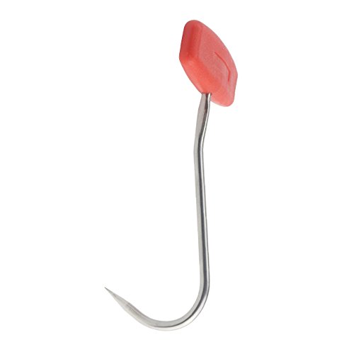 Tinsow 2PCS Meat Hooks for Butchering,T Shaped Boning Hooks with Handle 6 Inch Stainless Steel Butcher Shop Tool Kit (Orange x2)