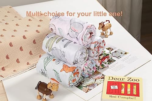 Soft Plush Minky Baby Blanket for Boys Girls Unisex with Print Animal Pattern Double Layer Dotted Backing Bed Throws for Baby Crib Receiving for Newborns