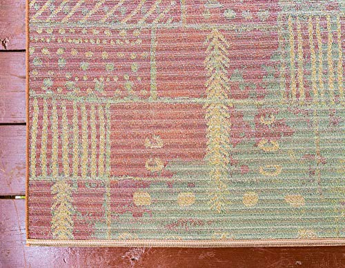 Unique Loom Outdoor Modern Collection Area Rug - Pine (5' 3" x 8' Rectangle, Multi/ Brown)