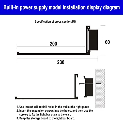 SLVUAFRN Floating Display Shelf with Built-in Illuminated LED Light and Transformer, Metal Wall Mounted Light-Emitting Shelves, Lighted Display Stand for Entrance Bar Countertop Living Room Bathroom…