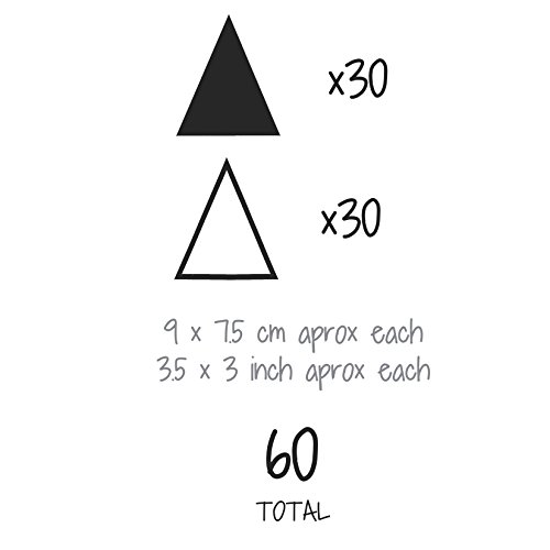 The Boho Design Tribal Triangles Wall Decals Peel and Stick for Kids, Baby Bedroom Nursery and Living Room, Vinyl Wall Stickers Decor (Black)