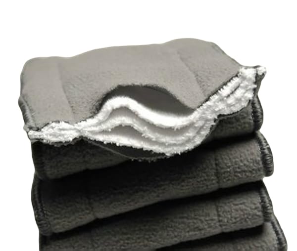 See Diapers 6 Pack Charcoal Inserts for Baby Cloth Diapers 5 Layers Reusable Large 14" X 5"