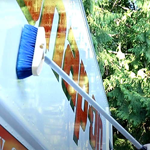 TERAVAN 8 Inch Blue Obround Medium Soft Flow Through Brush with Flagged Ends for RV's and Larger Vehicles