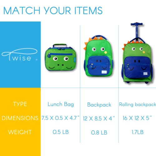 TWISE SIDE-KICK LUNCH BAG FOR SCHOOL OR TRAVEL (DINO)
