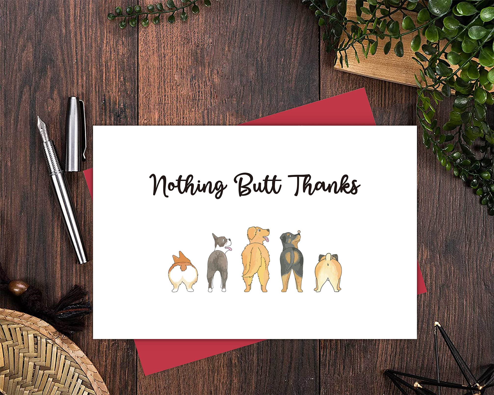 Kirynurd Nothing Butt Thanks, Cute Funny Thank You Card, Thanks Card for Anyone, Thanksgiving Day Card