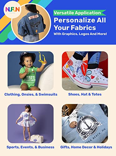 NuFun Activities Printable Iron-on Heat Transfer Paper for T Shirts, Dark Fabrics, 5 Sheets 8.5 x 11 inch, Long Lasting, Durable, Professional Quality, Easy DIY, Non-Toxic, Made In the USA