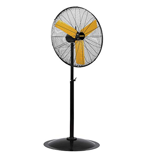 Master 24 Inch Oscillating Industrial High Velocity Pedestal Fan - Direct Drive, All-Metal Construction with OSHA-Compliant Safety Guards, 3 Speed Settings (MAC-24POSC)