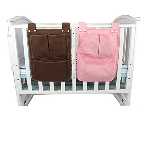 SiyuXinyi Pockets Bedside Storage Bag Caddy Hanging Diaper Organization for Baby Essentials, Hang on Crib, Practical hanging storage bag,Suitable Dormitory, double bed, Bedside storage!(Pink)