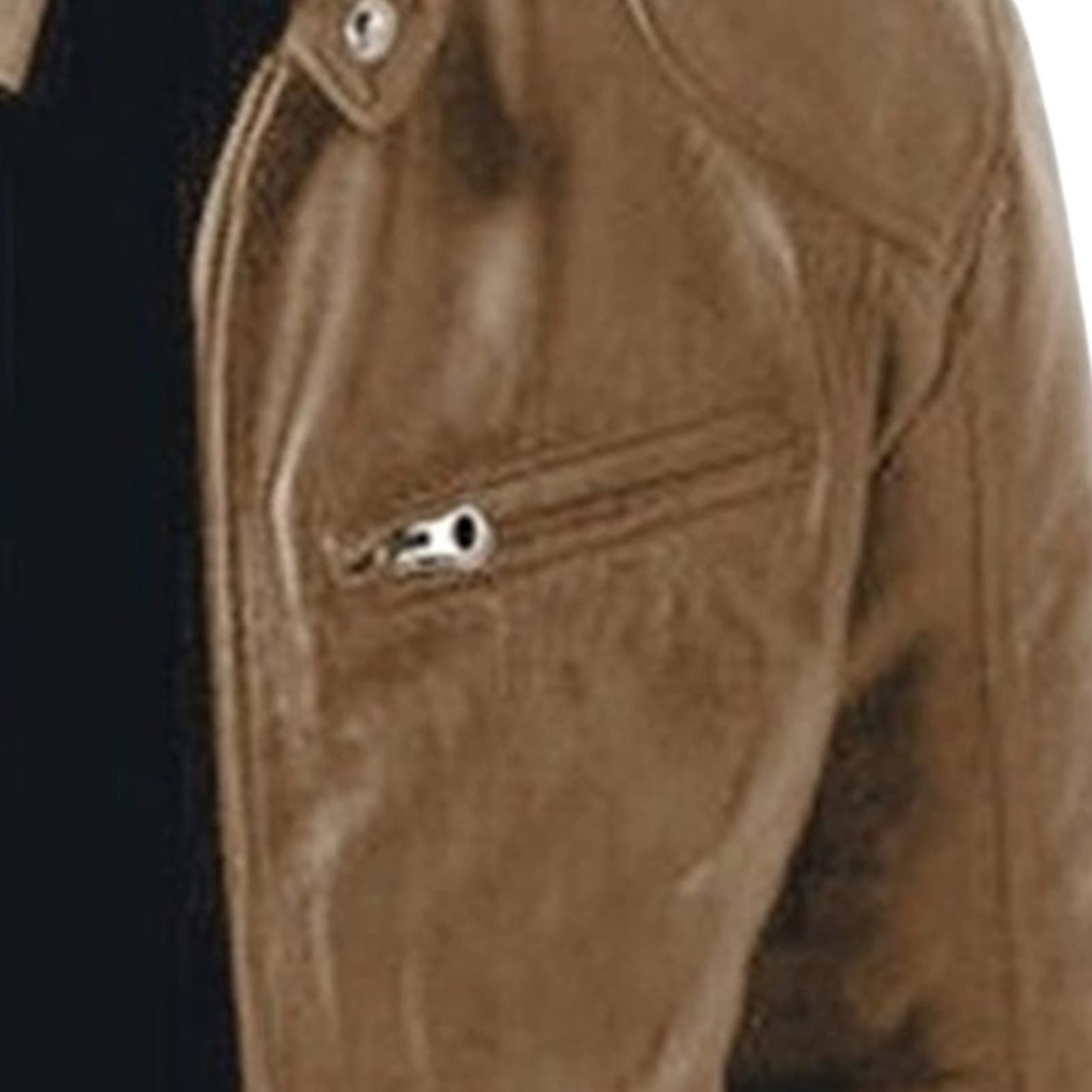 Maiyifu-GJ Men's Faux Leather Biker Jacket Vintage Motorcycle Jacket Outerwear Retro Stand Collar PU Leather Slim Fit Coat (Khaki,Small)