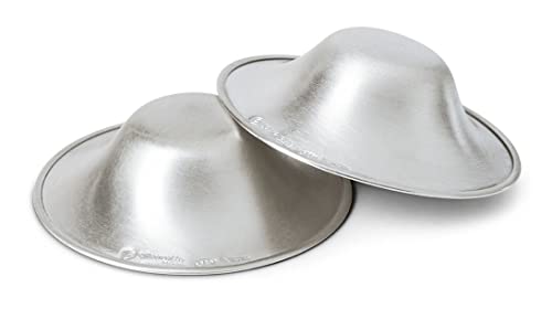 SILVERETTE The Original Silver Nursing Cups, Silverettes Metal Nipple Covers for Breastfeeding, Nursing Shield, 925 Silver Nipple Cover Guards, Soothe and Protect Sore Nipples -Made in Italy