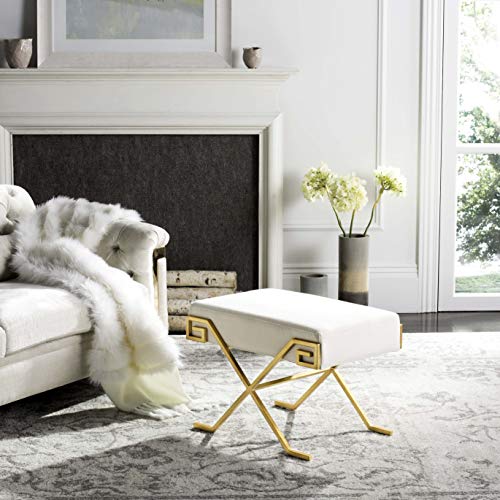Safavieh Home Collection Luna Light Beige Greek Key Bench