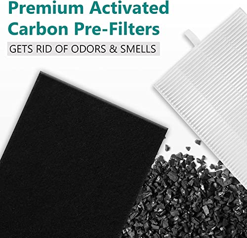 MIFLUS HPA300 HEPA R Filters and Activated Carbon Pre-Filters(6R+8A)Compatible for Honey-well Air Puri fier