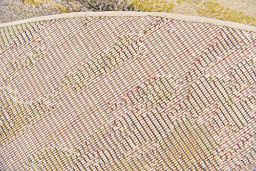 Unique Loom Chromatic Collection Modern Rustic & Vibrant Abstract Area Rug for Any Home Décor, 8' 0" x 8' 0", Beige/Gray