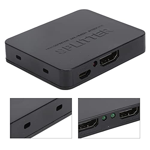 Vbestlife 1 in 2 Out HD Multimedia Interface Splitter,for Duplicate/Mirror Amplifier Dual Monitors, Video Audio Distributor
