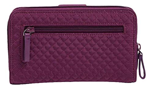 Vera Bradley Iconic RFID Turnlock Wallet in Gloxinia Purple Microfiber